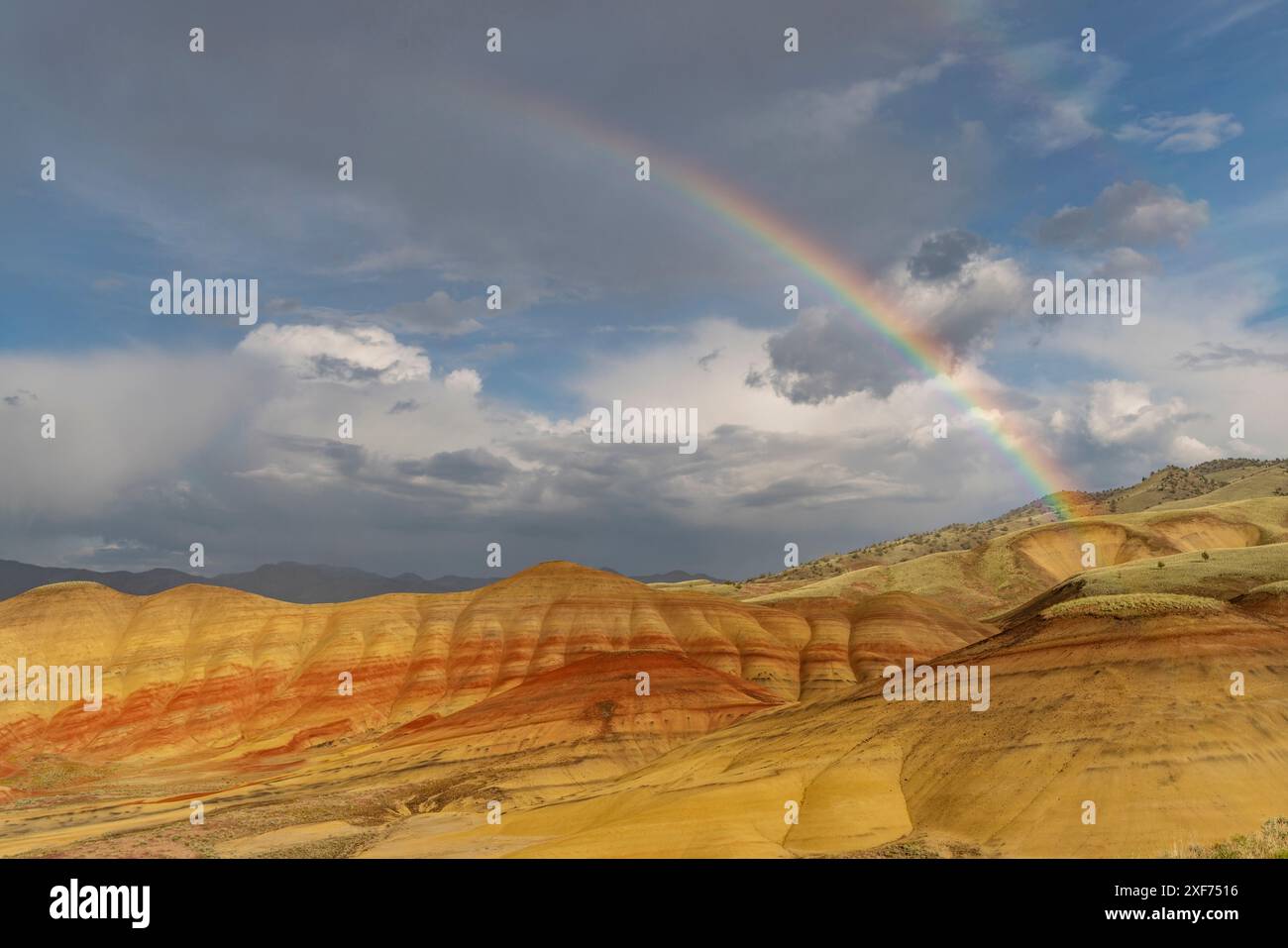 Rainbow and Stormy light over the Painted Hills at the John Day Fossil ...