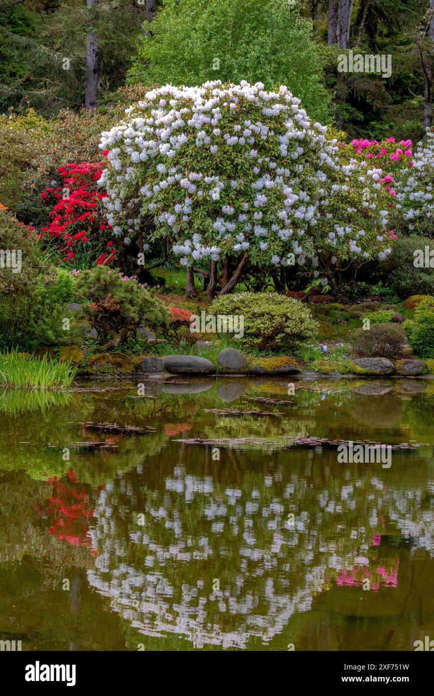 Botanical gardens at Shore Acres State Park near Coos Bay, Oregon, USA ...
