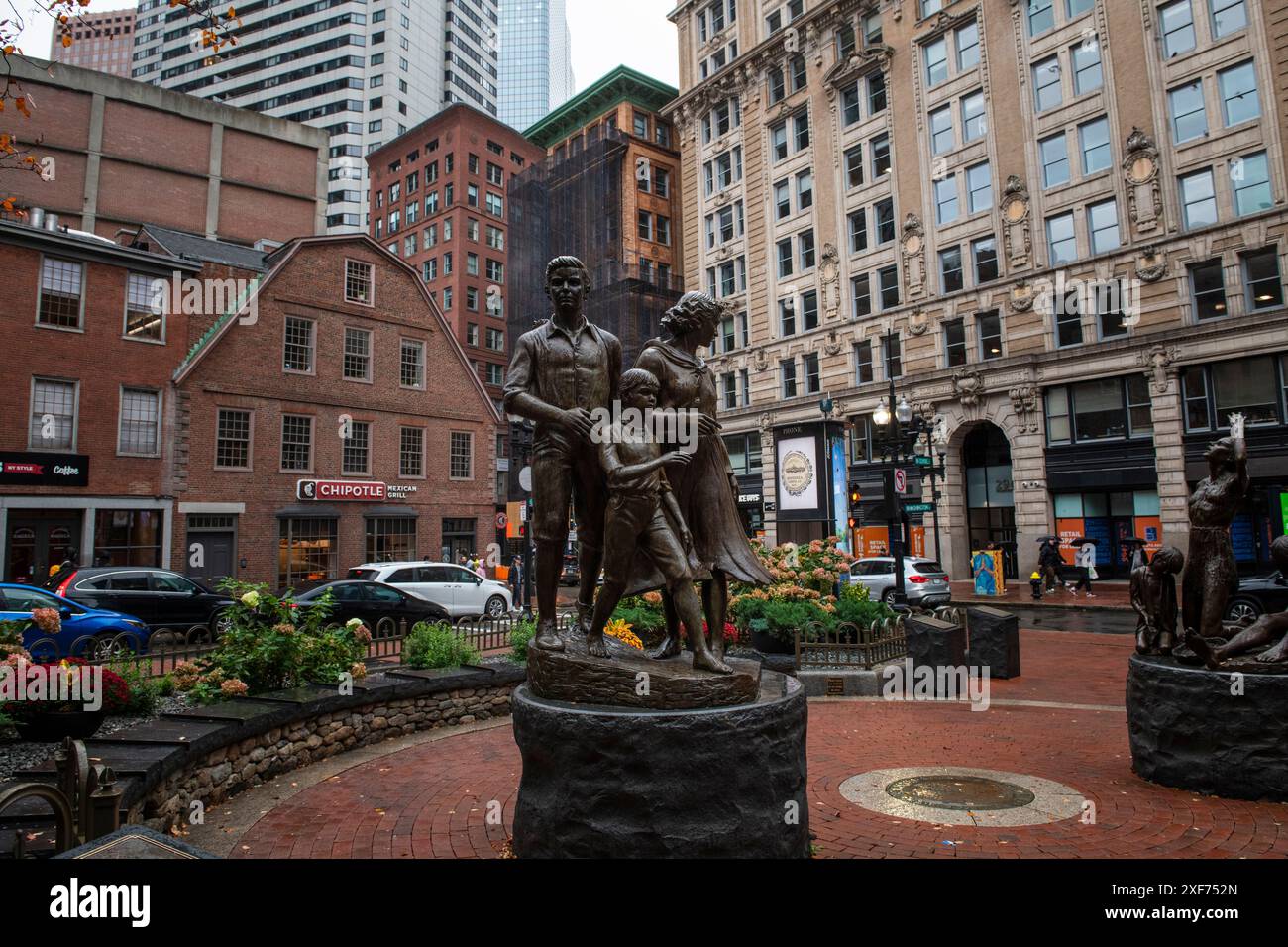 Boston, Massachusetts, USA - October 29, 2023: View of a statue from ...