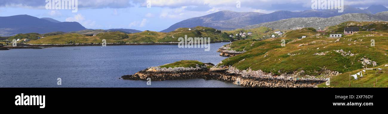West Loch Tarbert on the Isle of Harris in the Outer Hebrides, Scotland ...