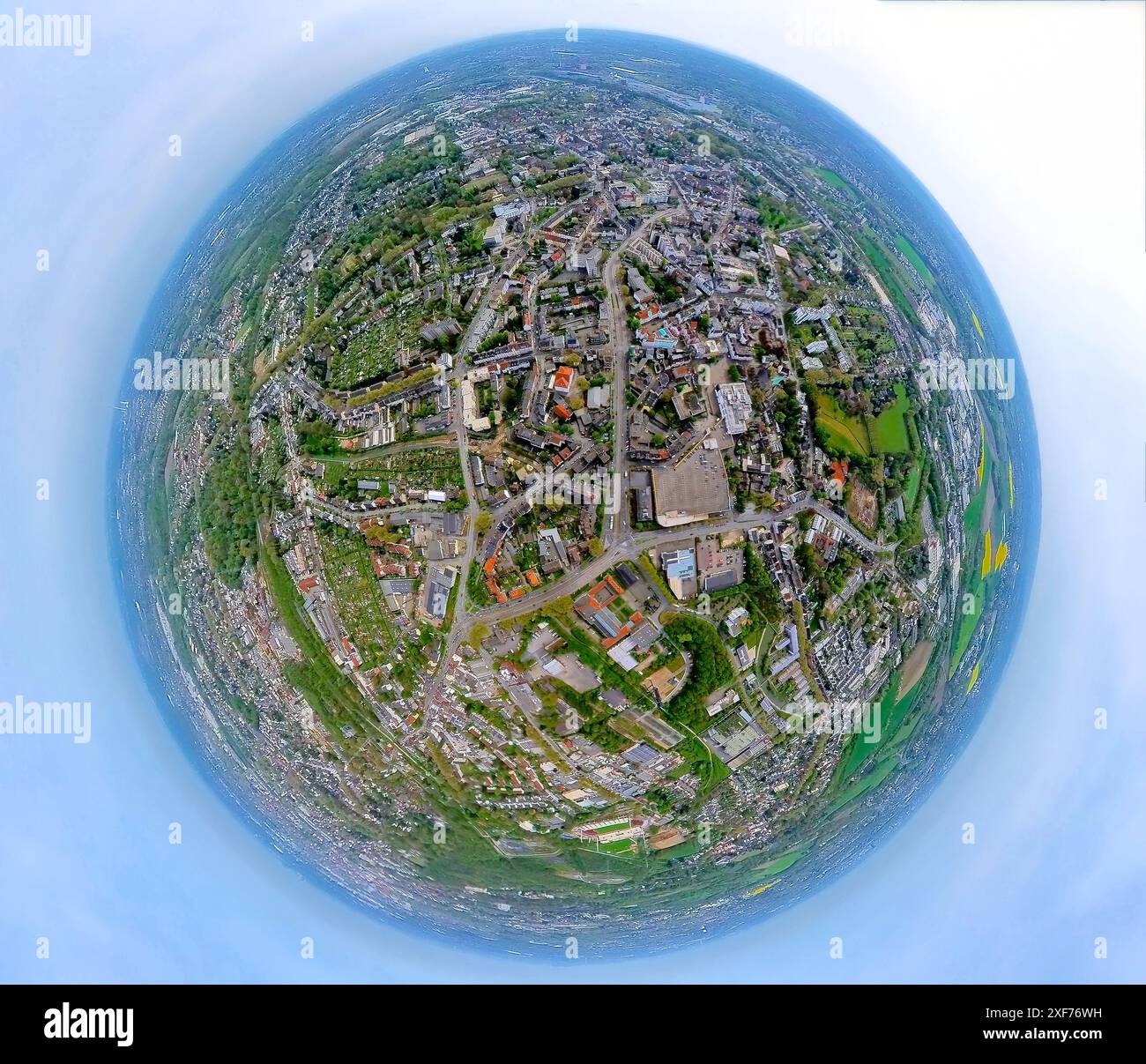 Aerial view, city center city view, residential area Marienstraße and ...