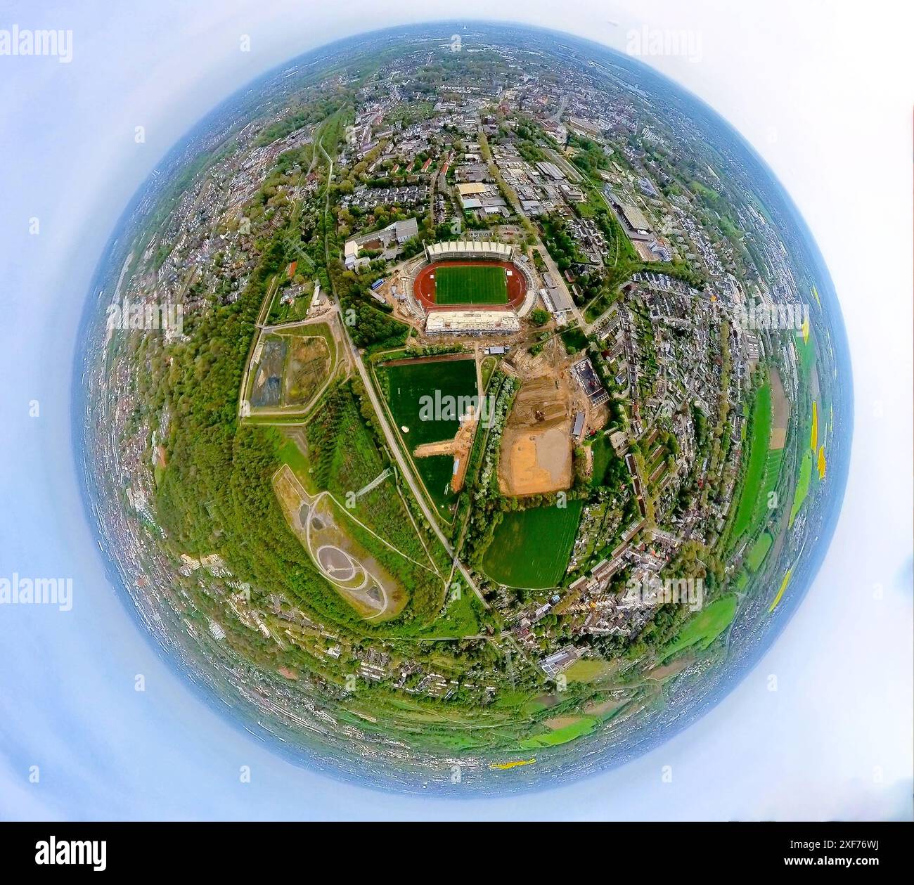 Aerial view, aerial photo, Lohrheidestadion soccer stadium and ...