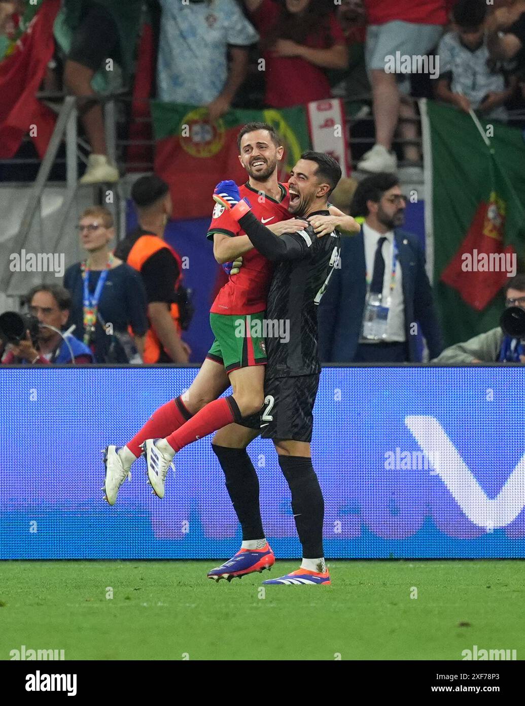 Portugal's Bernardo Silva and goalkeeper Diego Costa celebrate winning ...
