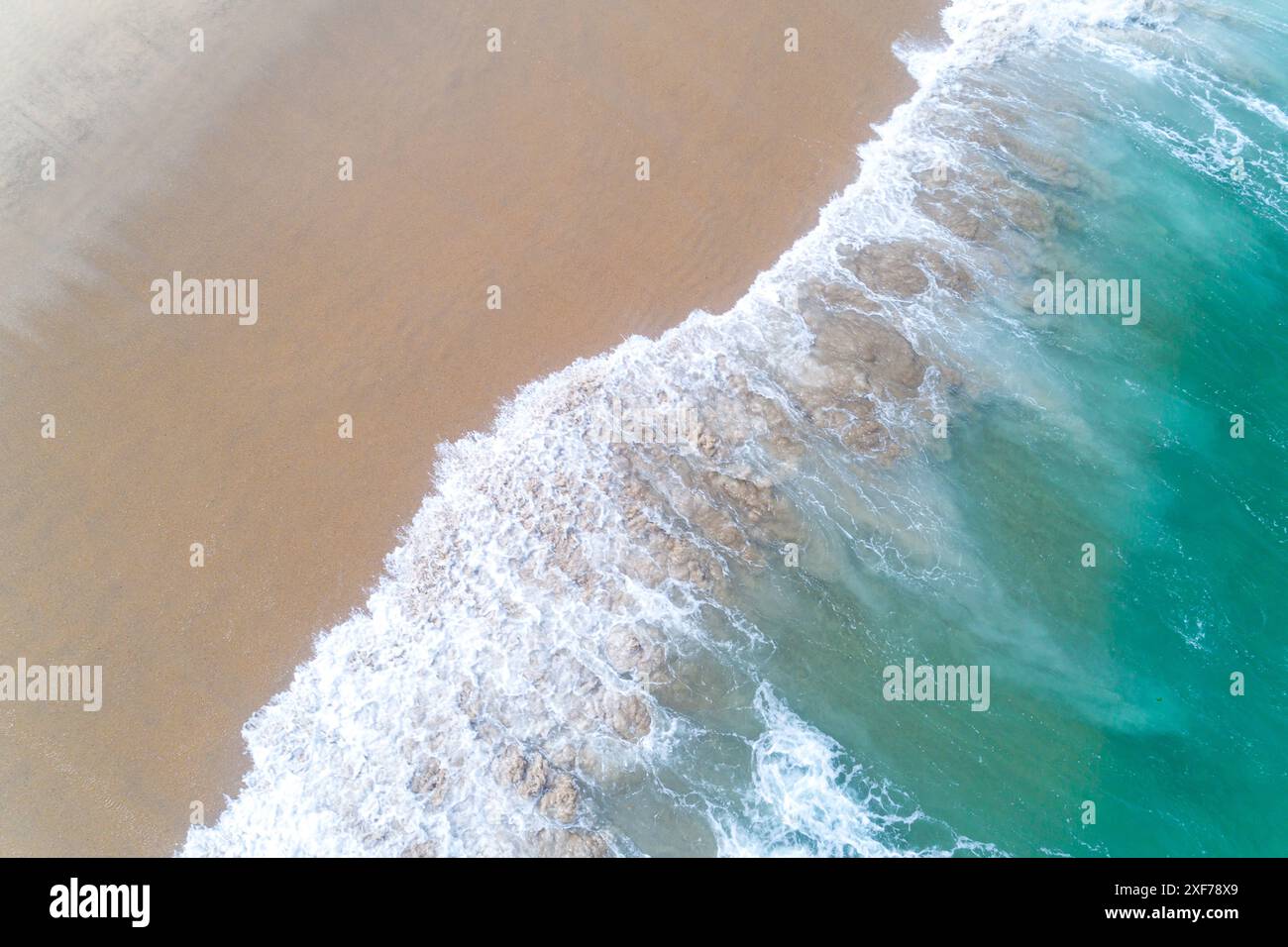 aerial drone overhead view of a beach, summer landscape. Drone ...