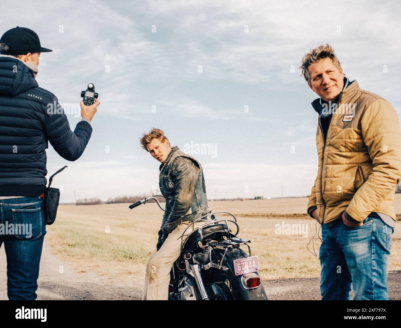 THE BIKERIDERS, from left: director of photography Adam Stone, Austin ...