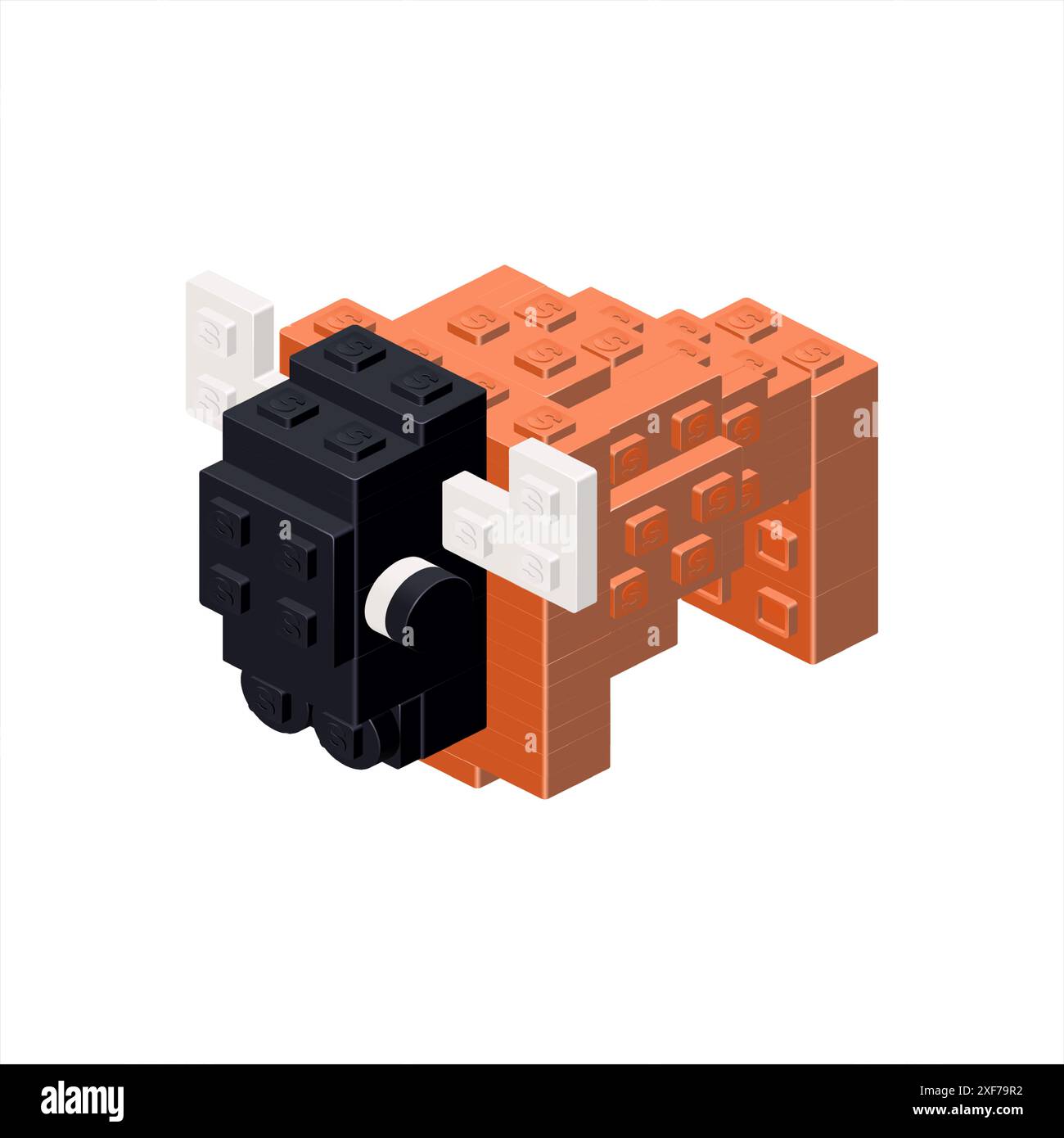 Brown bison in isometry. Vector Stock Vector Image & Art - Alamy