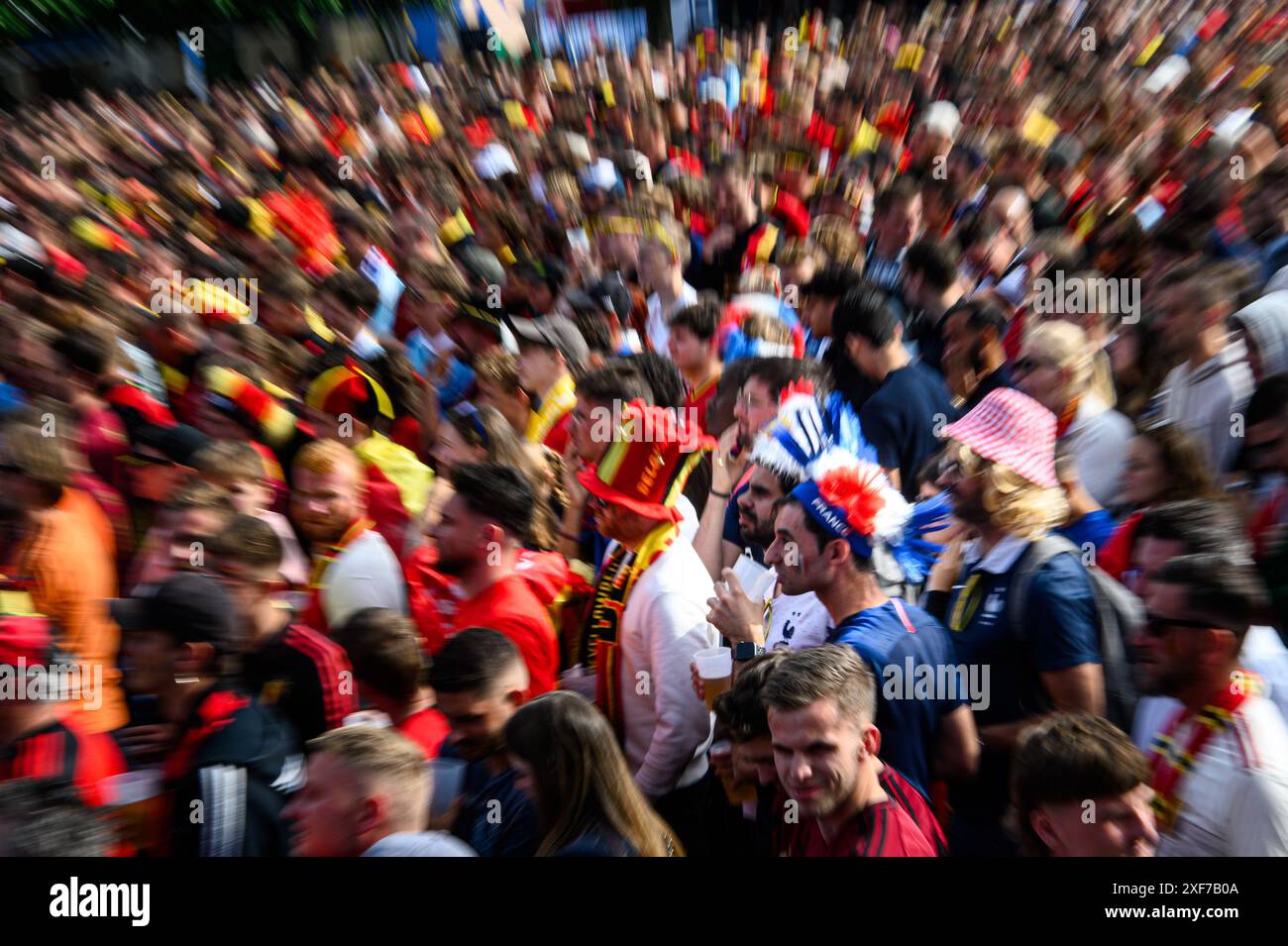 DUESSELDORF, GERMANY - 1 JULY, 2024: FanFest, The football match of ...