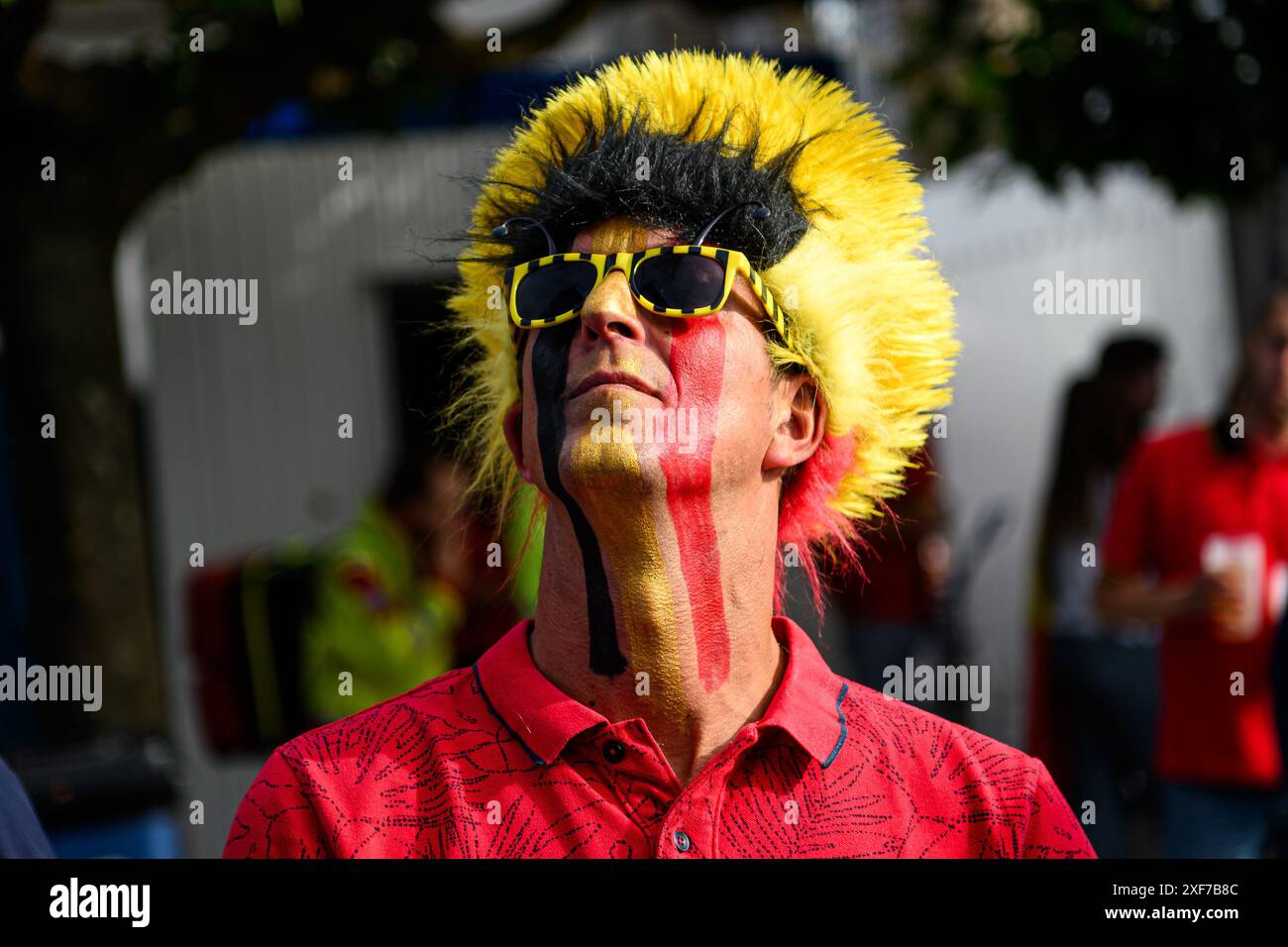 DUESSELDORF, GERMANY - 1 JULY, 2024: FanFest, The football match of ...