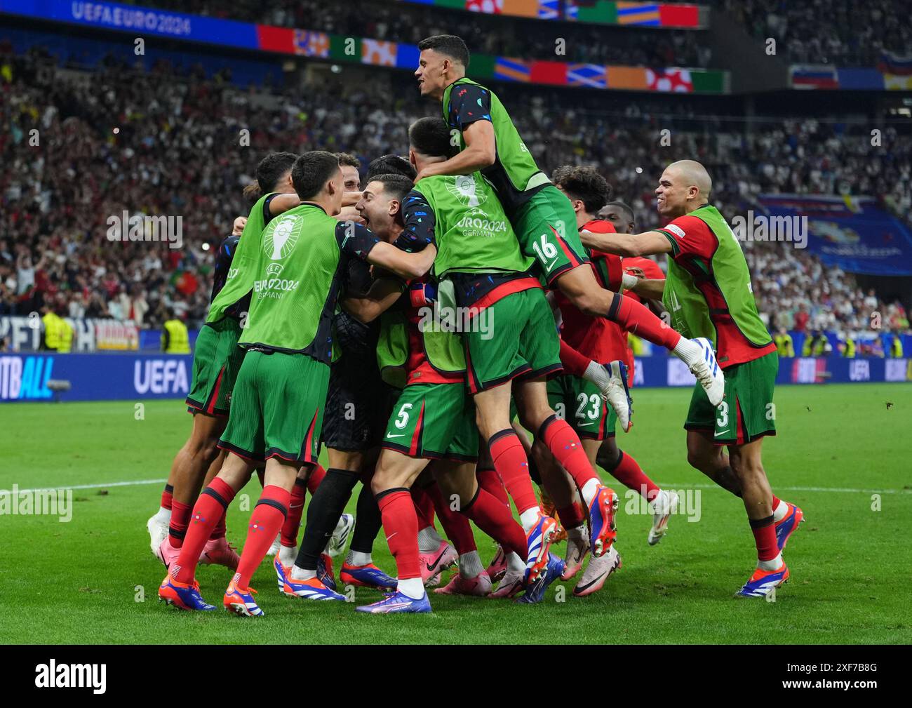 Portugal celebrate victory after the UEFA Euro 2024, round of 16 match ...