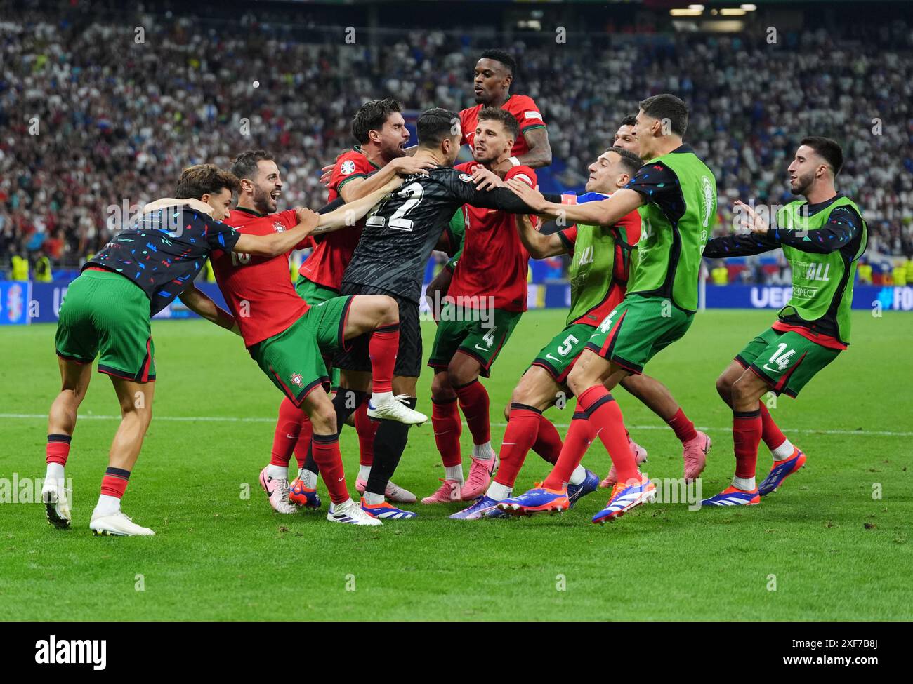 Portugal celebrate victory after the UEFA Euro 2024, round of 16 match ...