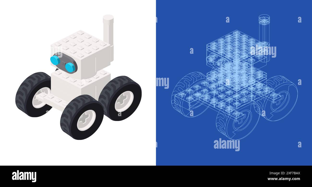 White robot project for printing and design. Vector Stock Vector Image ...