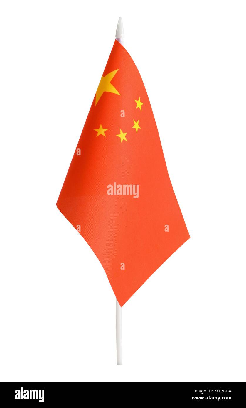 China Desk Flag Cut Out on White Stock Photo - Alamy