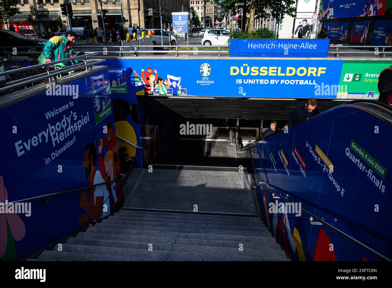 DUESSELDORF, GERMANY - 1 JULY, 2024: FanFest, The football match of ...
