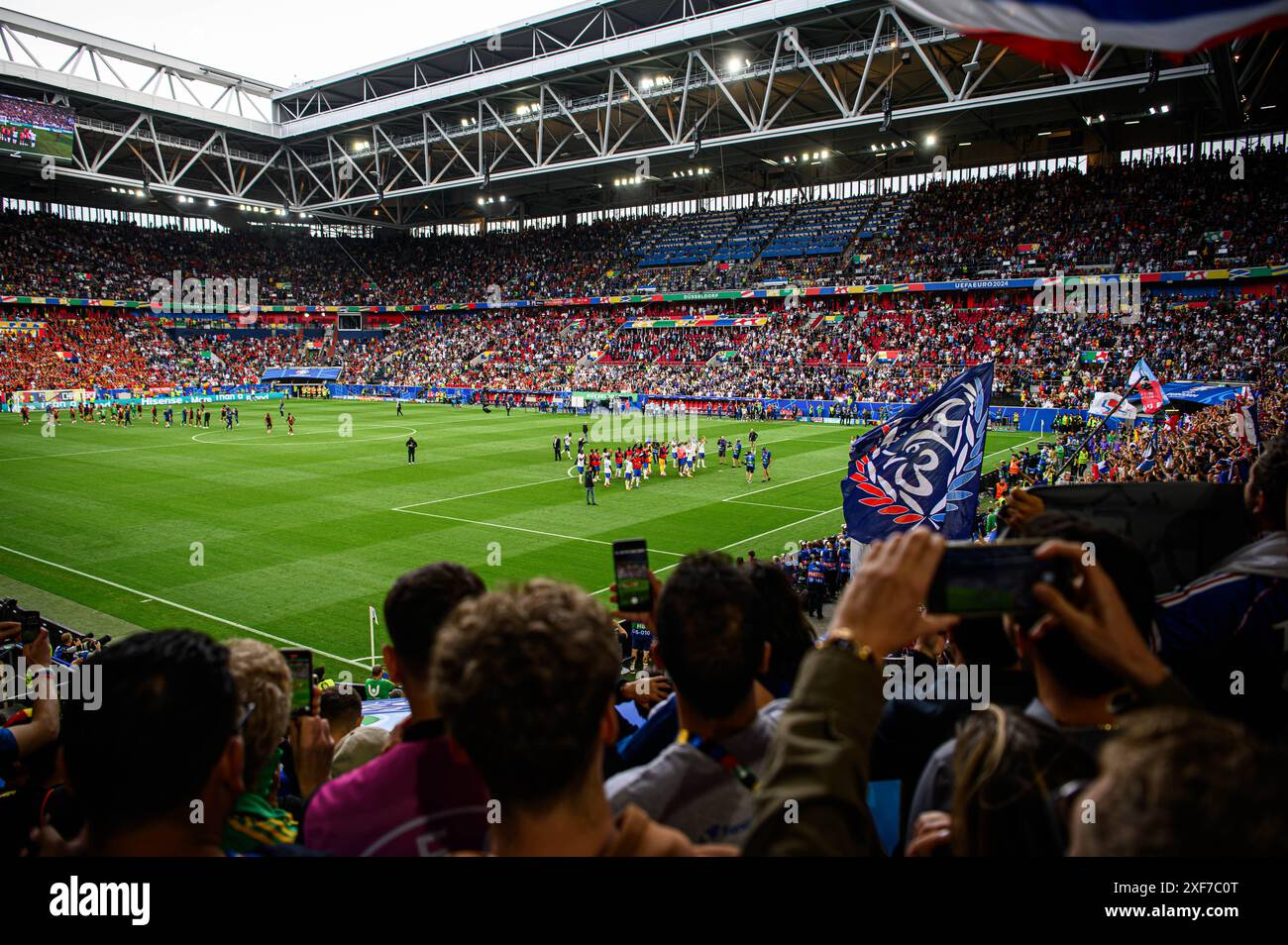 DUESSELDORF, GERMANY - 1 JULY, 2024: FanFest, The football match of ...