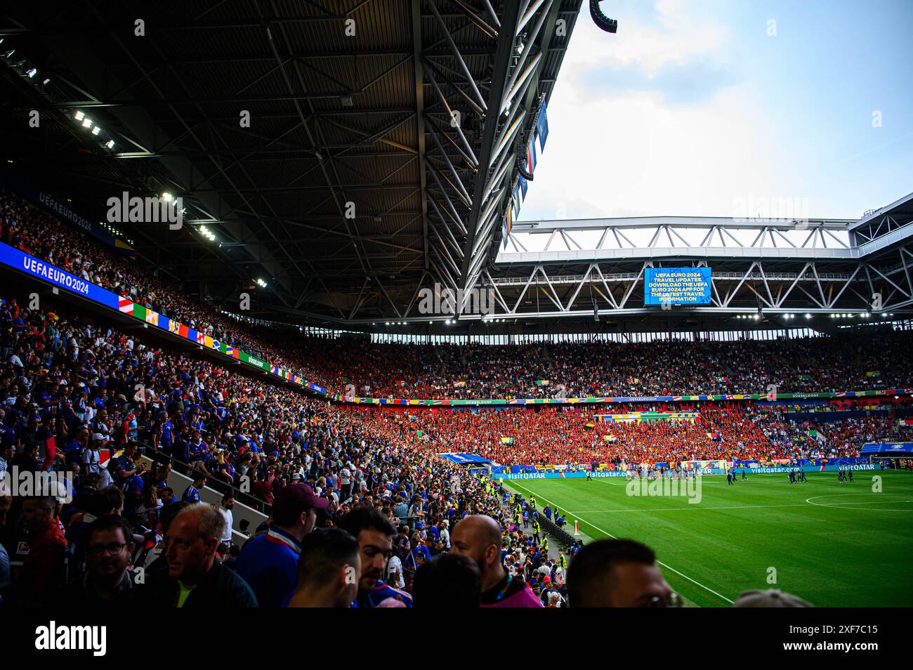 DUESSELDORF, GERMANY - 1 JULY, 2024: FanFest, The football match of ...