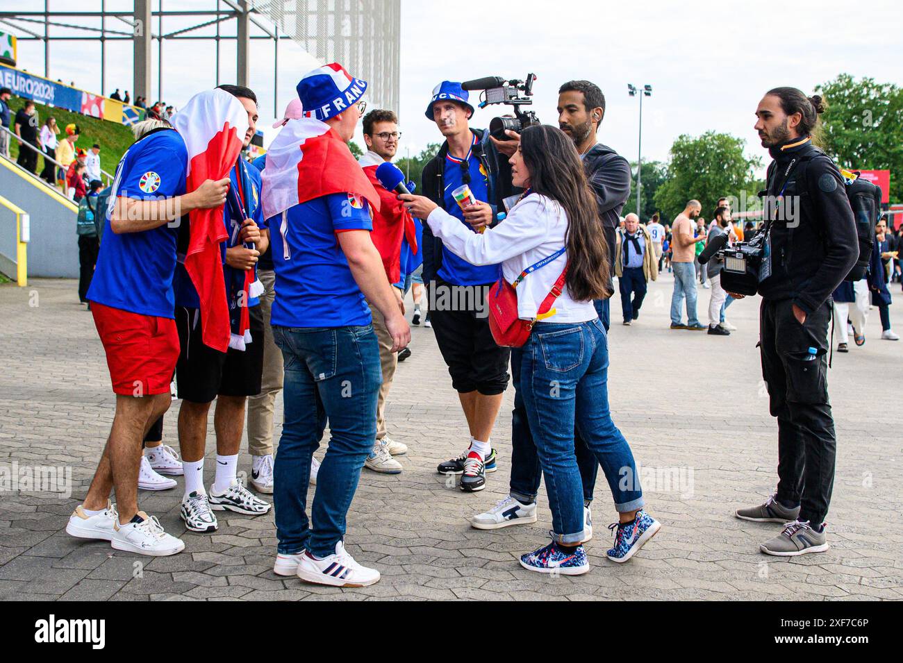 DUESSELDORF, GERMANY - 1 JULY, 2024: FanFest, The football match of ...