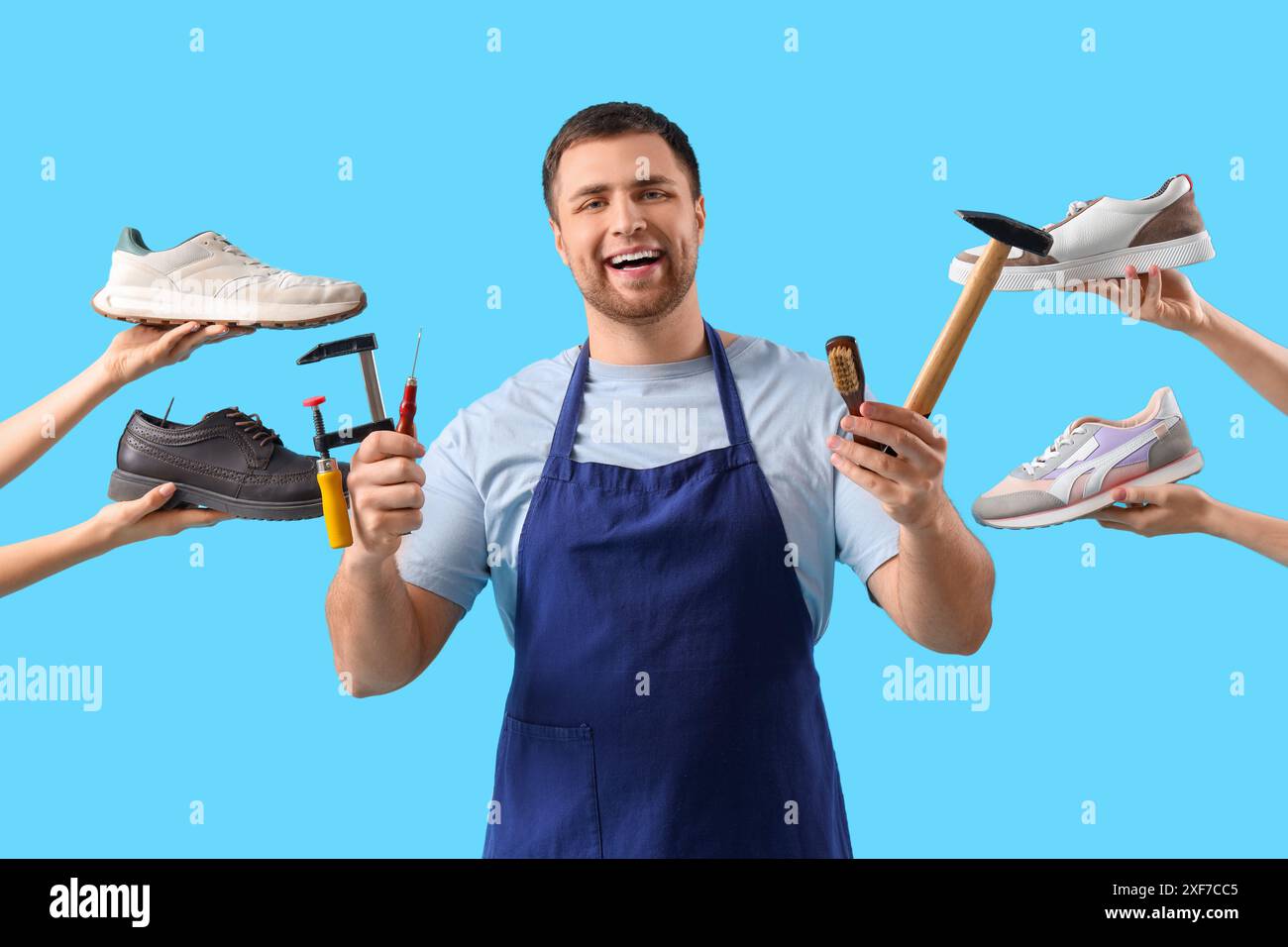 Male shoemaker tools shoes hi-res stock photography and images - Alamy