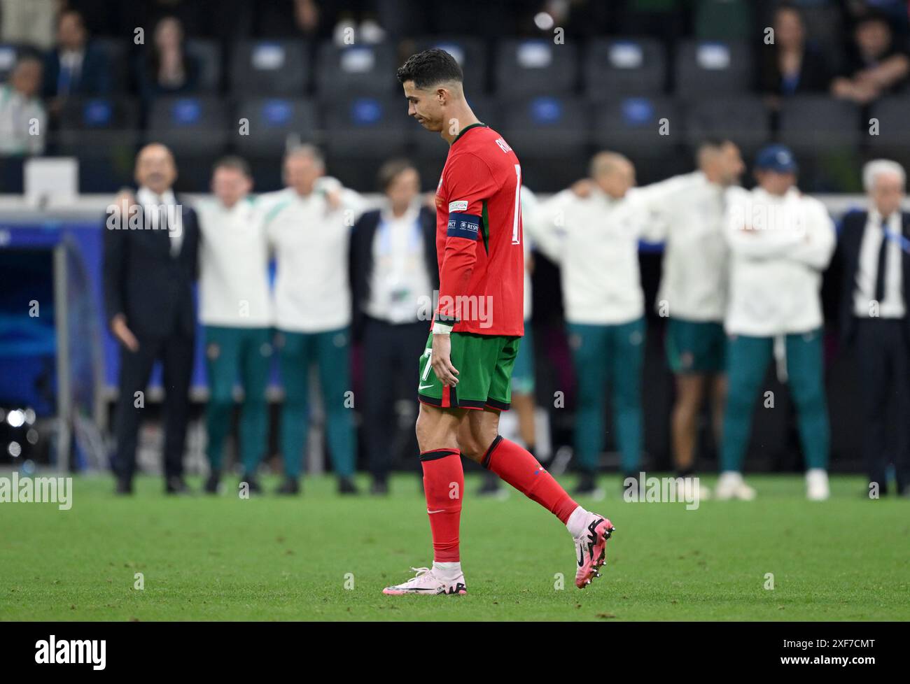 01 July 2024, Hesse, Frankfurt/M.: UEFA Euro 2024, European Championship, Portugal - Slovenia ...