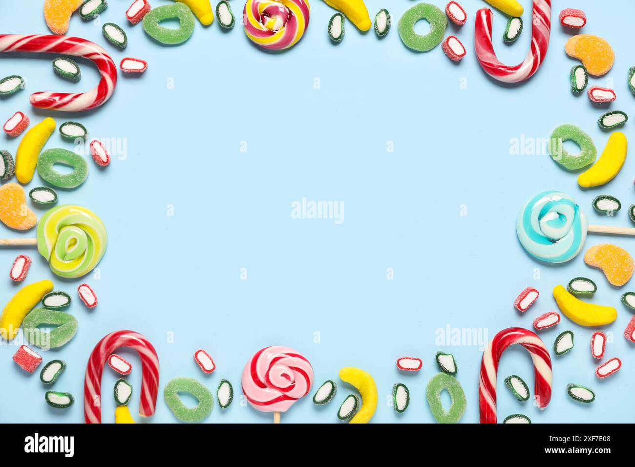 Frame made candies lollipops hi-res stock photography and images - Alamy