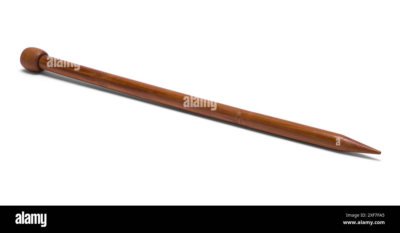 Wood Knitting Needle Cut Out on White Stock Photo - Alamy