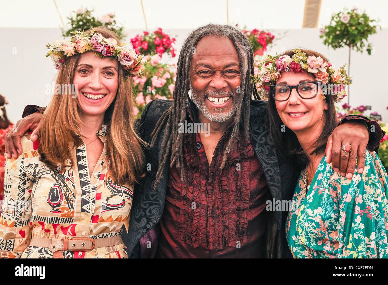 London, UK. 01st July, 2024. Two ladies with Harkness Roses pose with ...