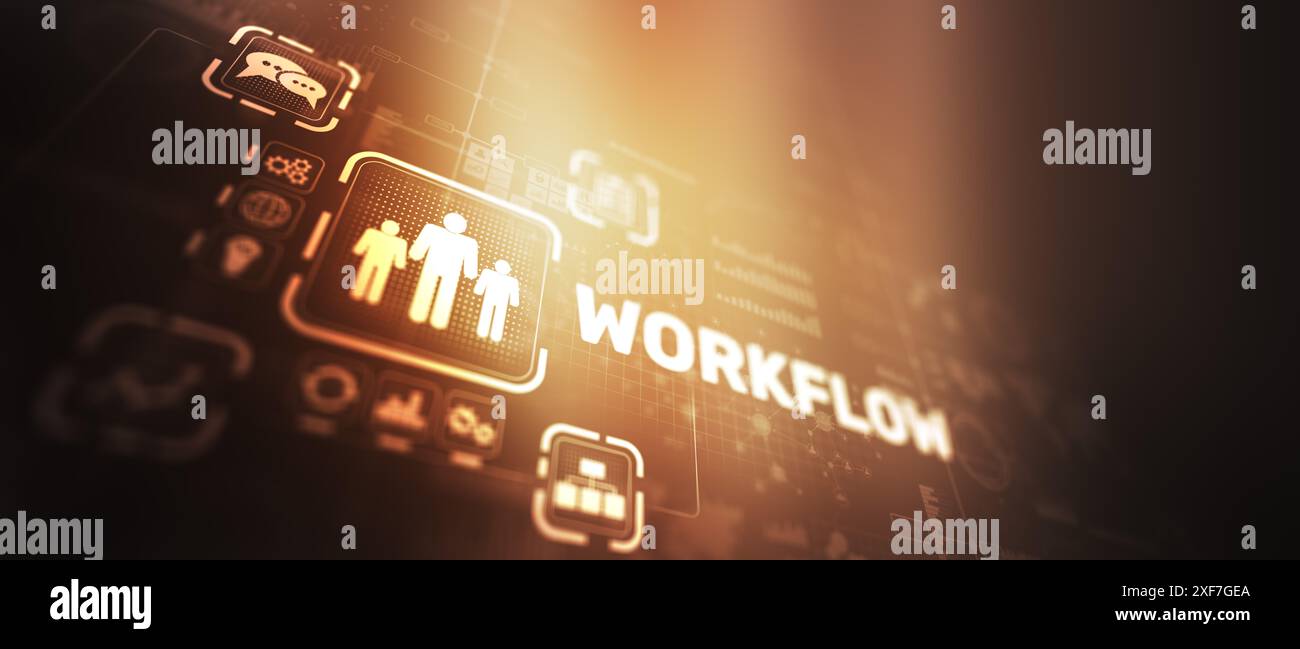 Workflow management. Automation of company processes and workflows Stock Photo - Alamy