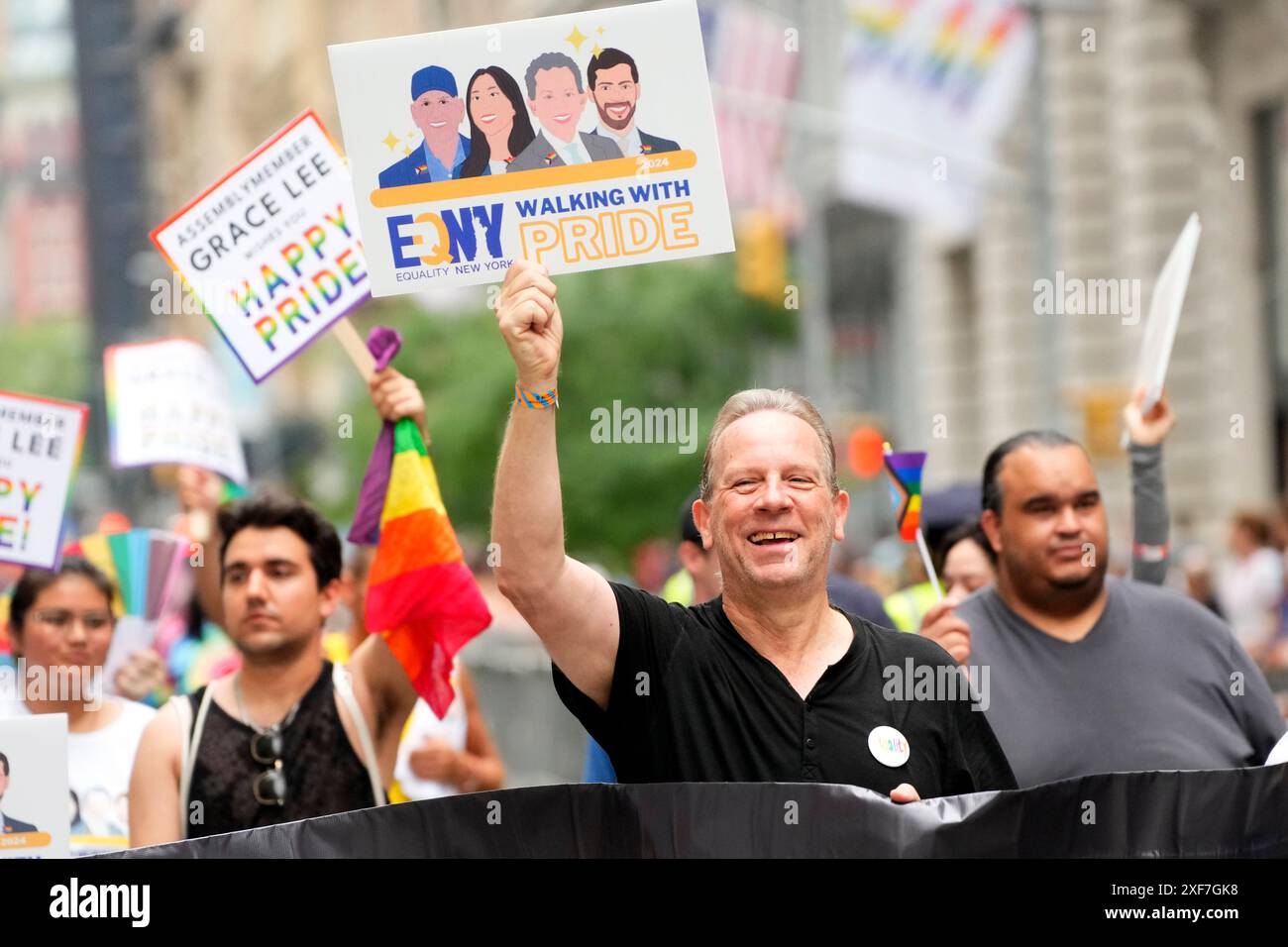 Harvey Epstein walks in the NYC Pride March on Sunday, June 30, 2024 ...