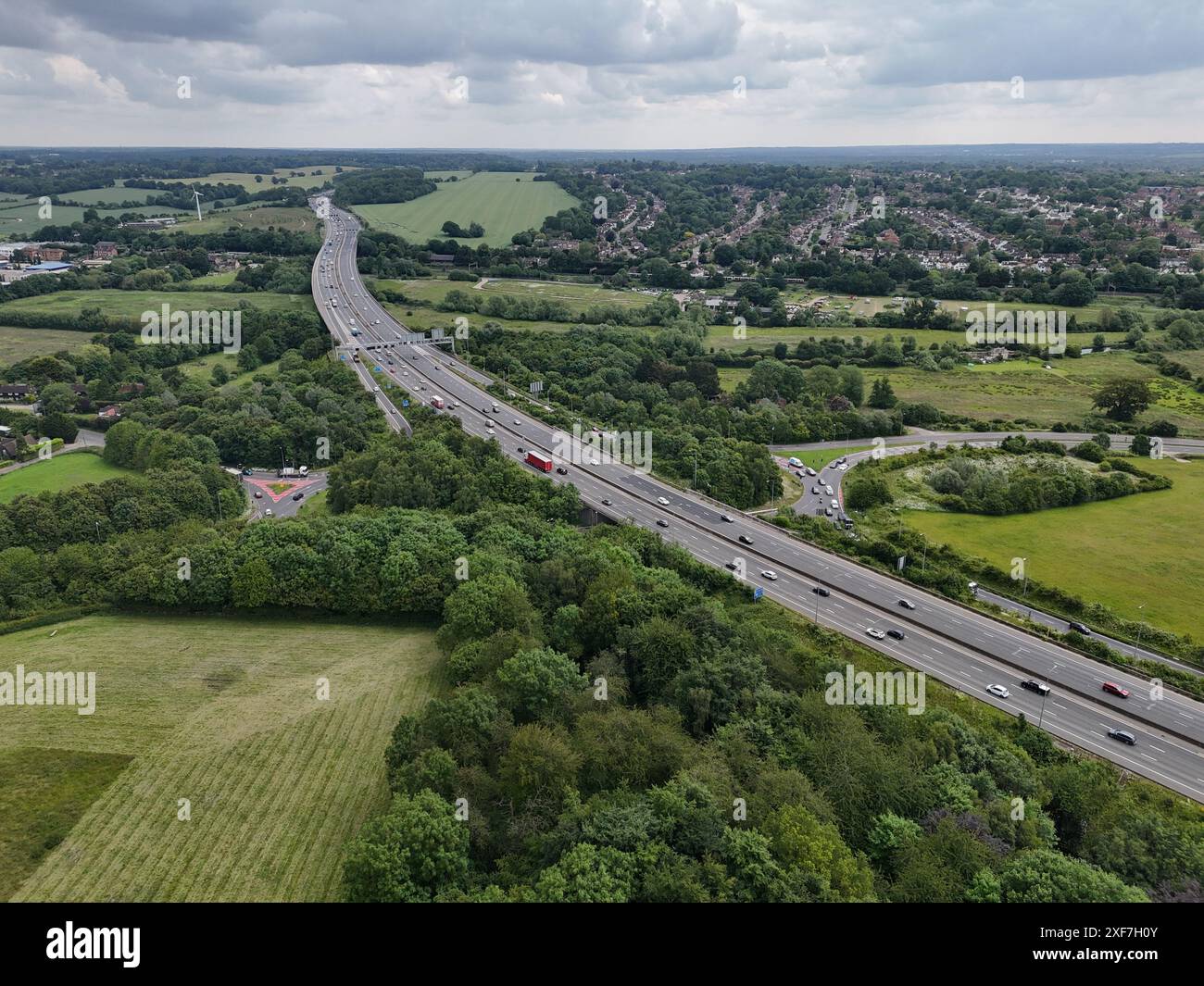 Aerial view london m25 motorway hi-res stock photography and images - Alamy