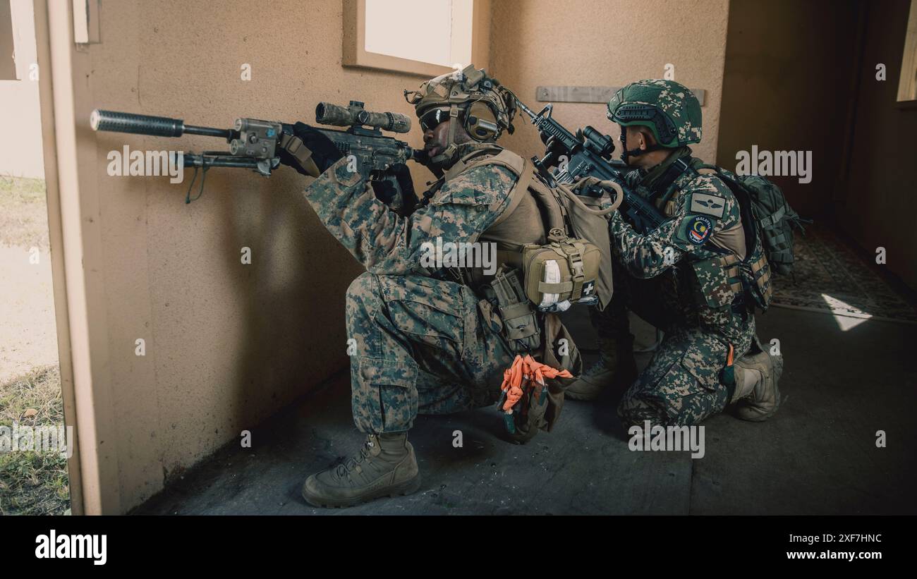 U.S. Marine Corps Lance Cpl. Dejanne Miller, a rifleman assigned to ...