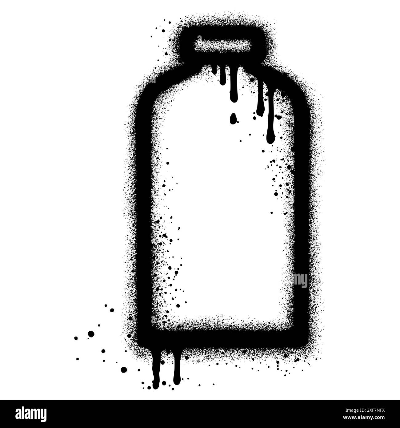 bottle graffiti with black spray paint.vector illustration Stock Vector ...
