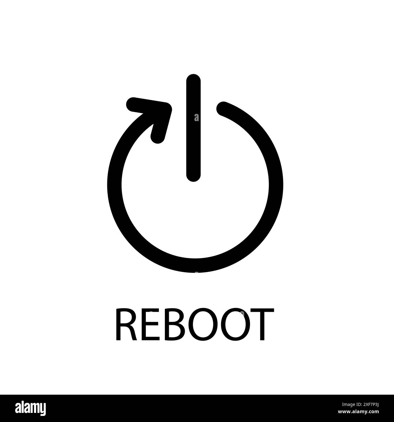 Reboot icon illustration. Black circular arrow. Minimalist vector ...