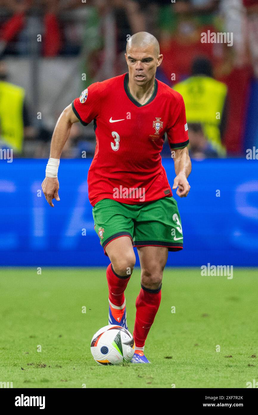 Frankfurt Am Main, Germany. 02nd July, 2024. Pepe of Portugal controls ...