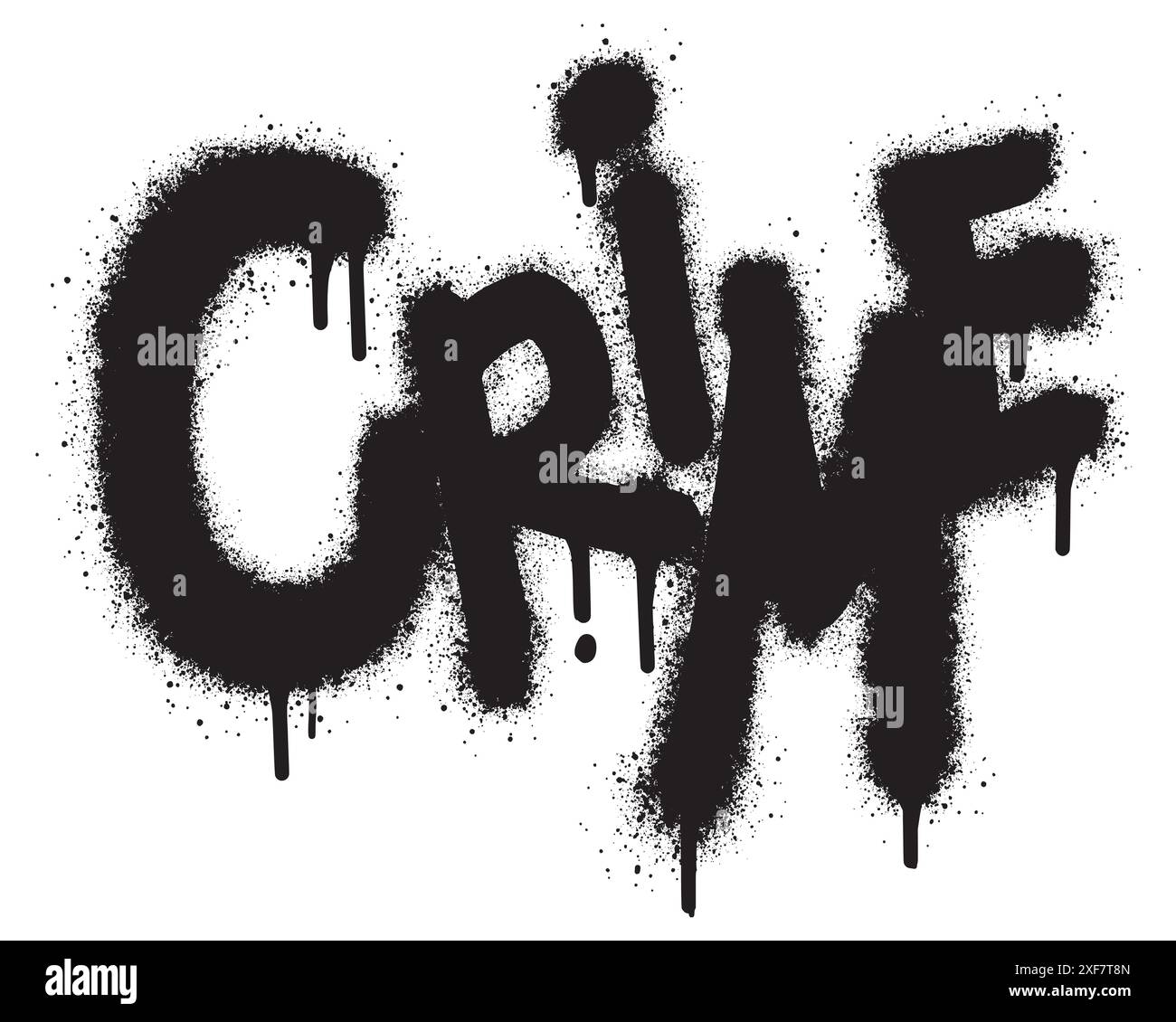 Sprayed crime font graffiti with over spray in black over white.Vector ...