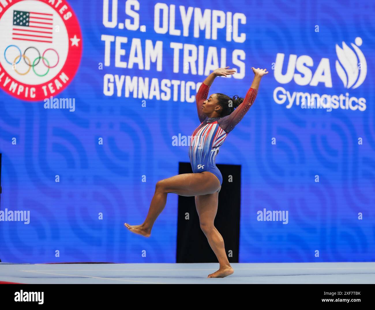 June 30, 2024: Simone Biles competes on the floor exercise during the ...