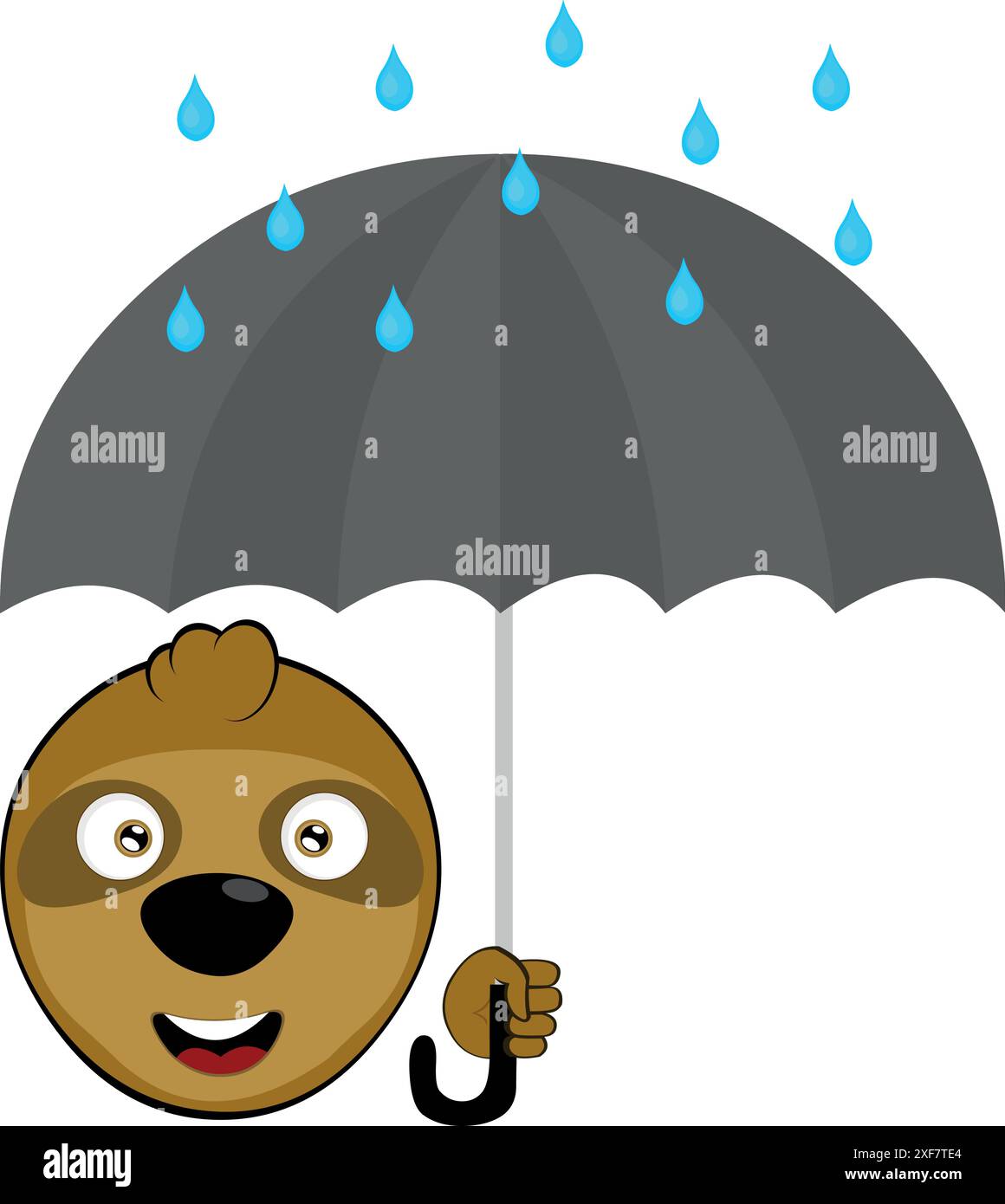 vector illustration face bear sloth character animal cartoon, on a ...