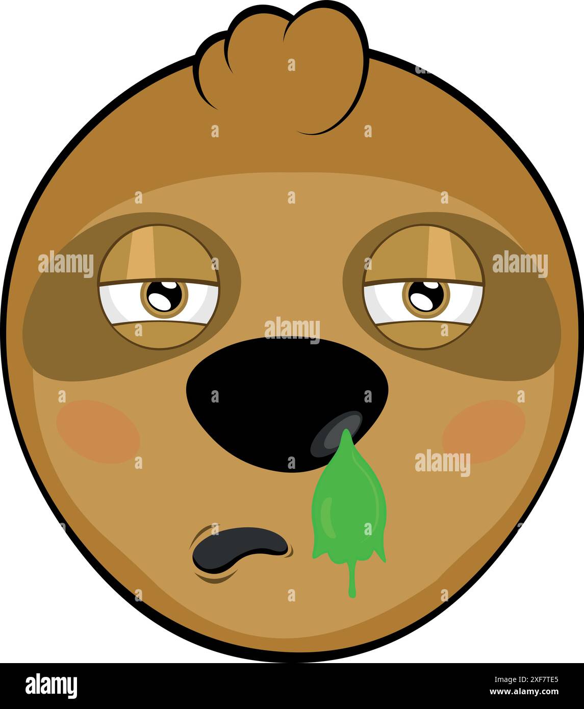 vector illustration face bear sloth character animal cartoon pale with ...