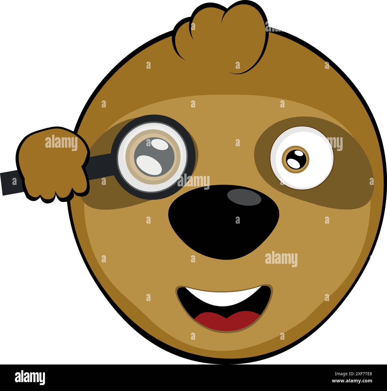 vector illustration face bear sloth character animal cartoon, watching ...