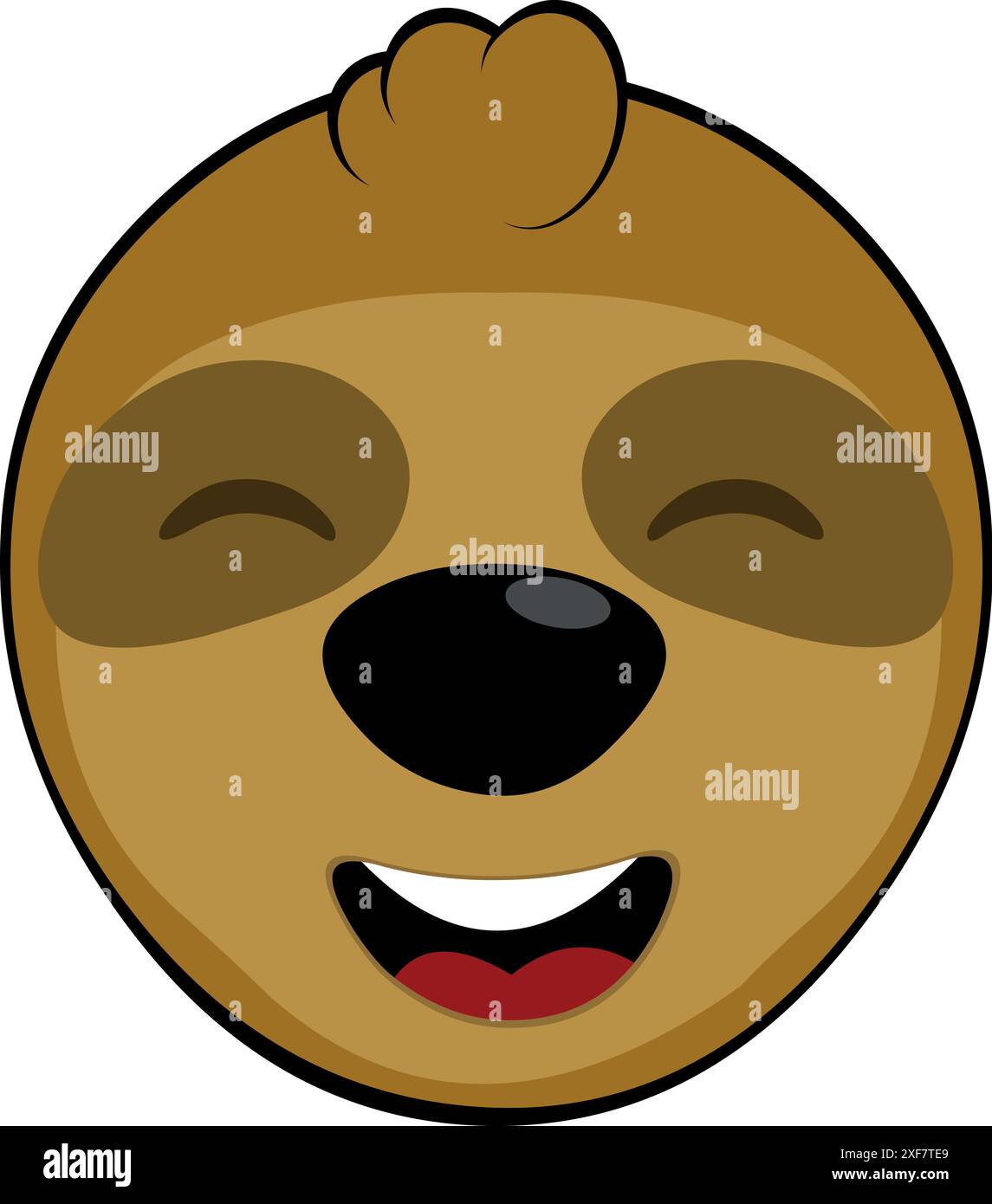 vector illustration face bear sloth character animal cartoon, with a ...