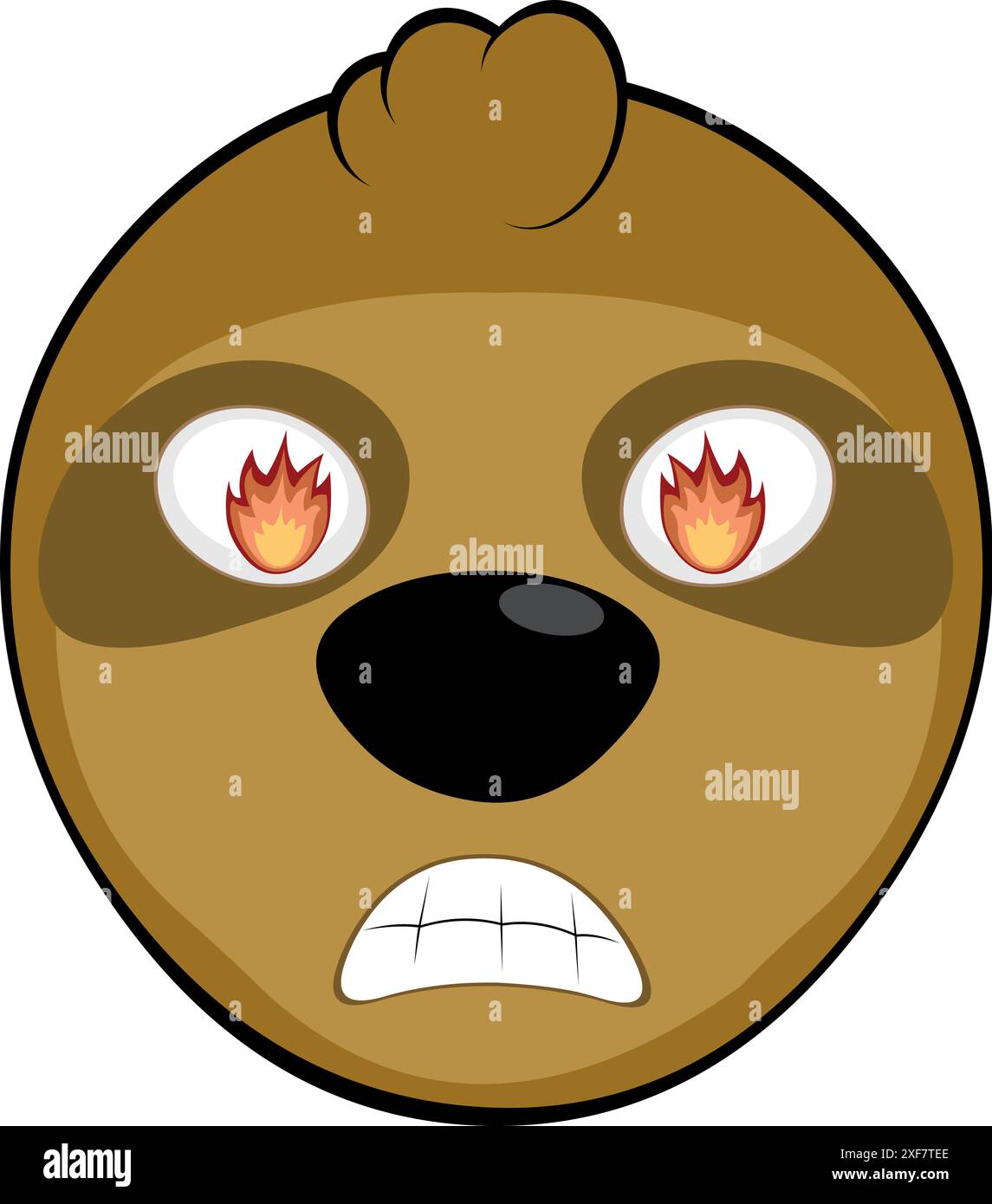 vector illustration face bear sloth character animal cartoon, with a ...