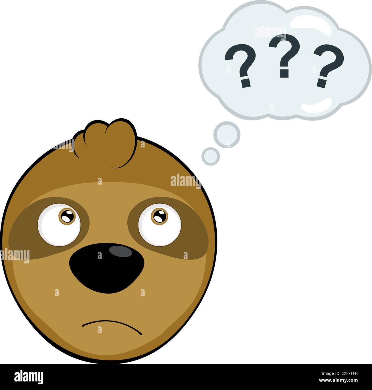 vector illustration face bear sloth character animal cartoon, with a ...