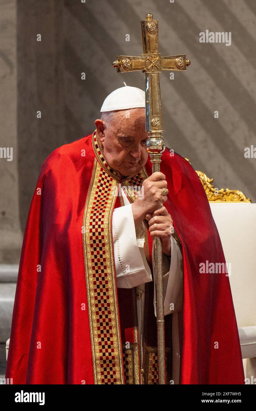 Vatican City, Vatican. 29th June, 2024. Pope Francis holds his pastoral ...