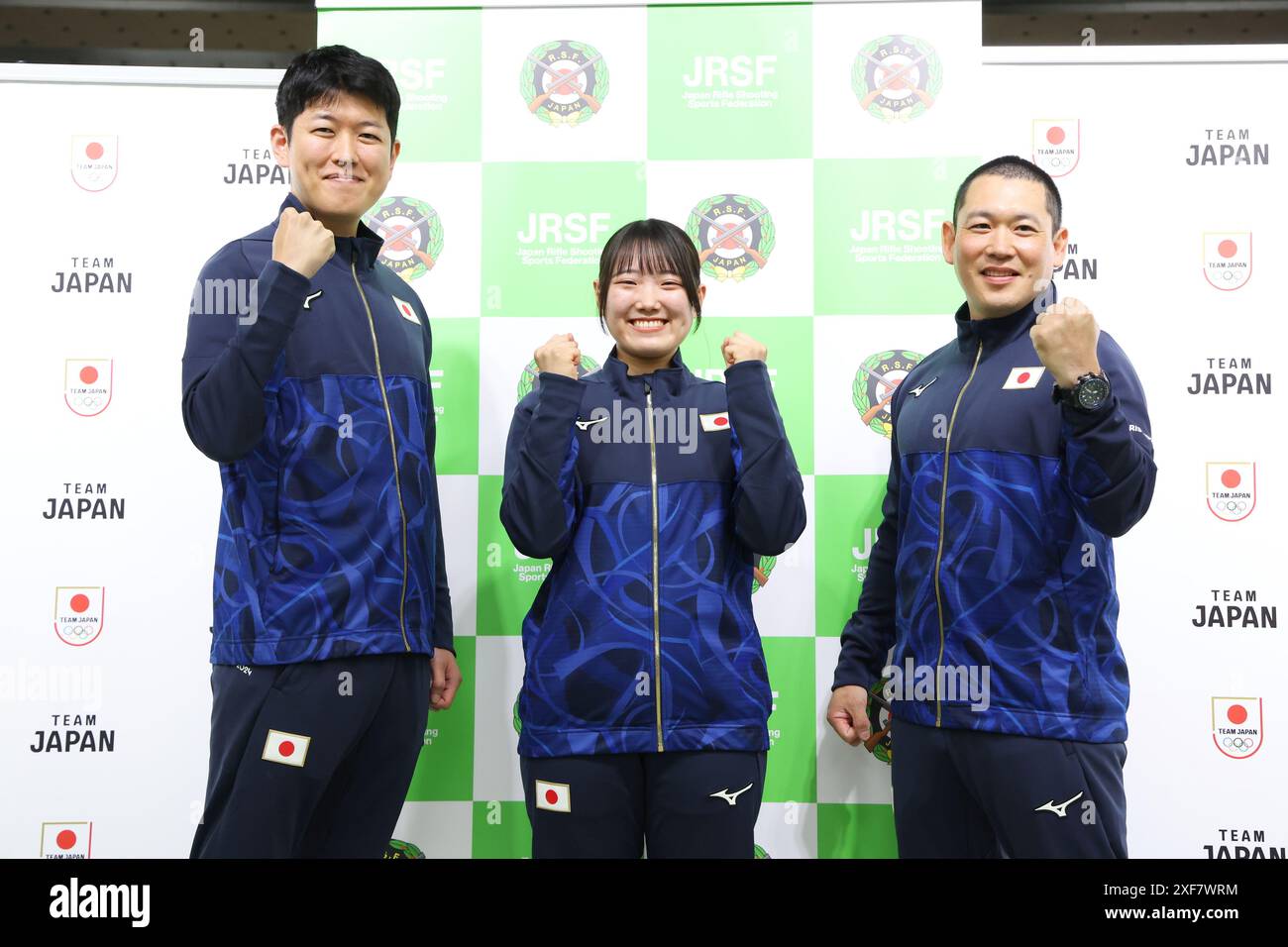 Tokyo, Japan. 1st July, 2024. (L-R) Naoya Okada, Misaki Nobata, Dai ...