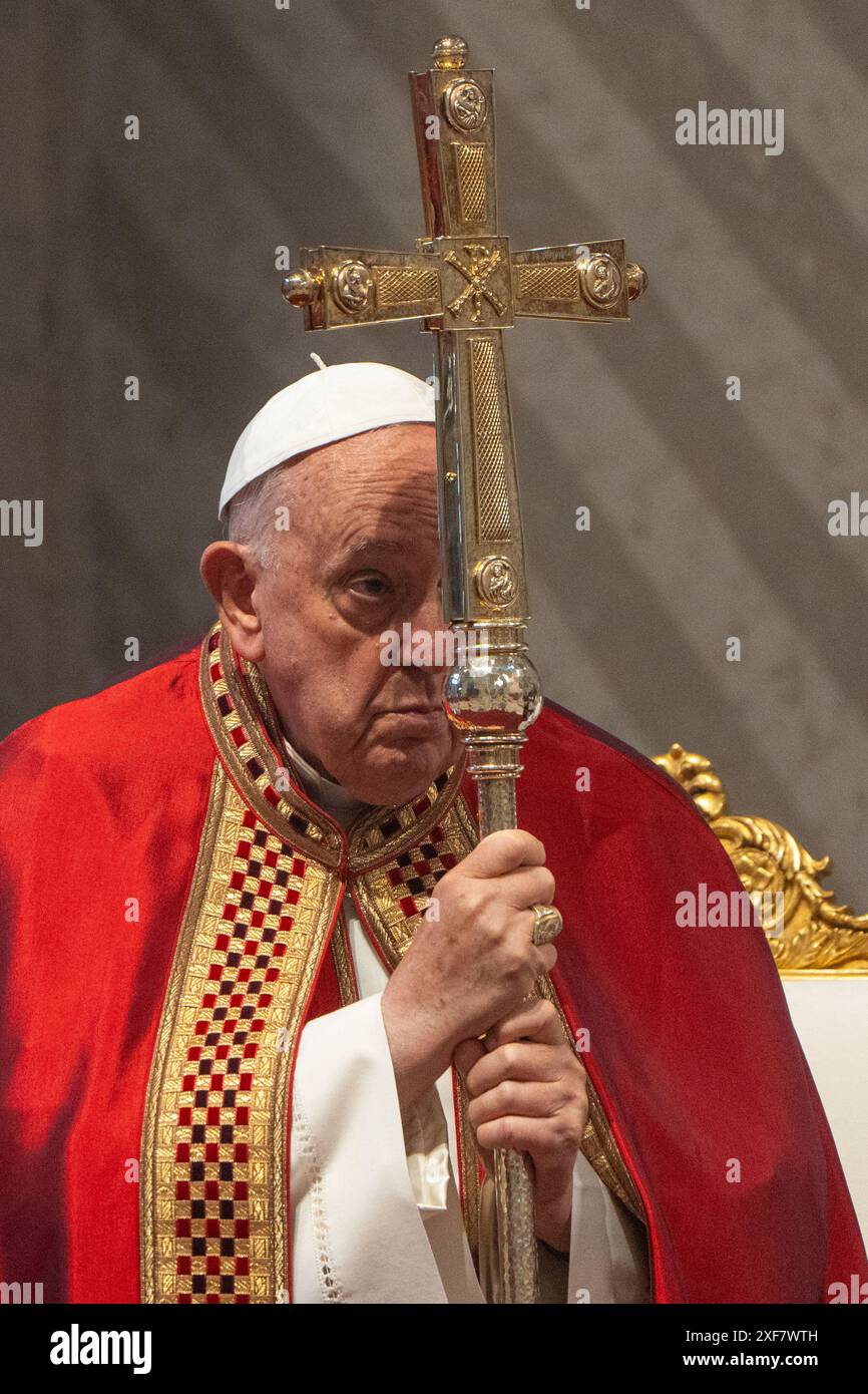 Vatican City, Vatican. 29th June, 2024. Pope Francis holds his pastoral ...