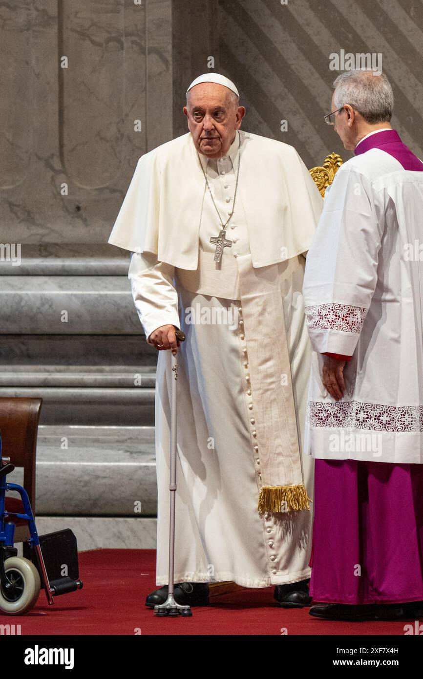 Vatican City, Vatican. 29th June, 2024. Pope Francis arrives in St ...
