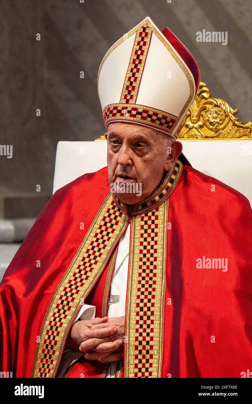 Vatican City, Vatican. 29th June, 2024. Pope Francis presides over a ...