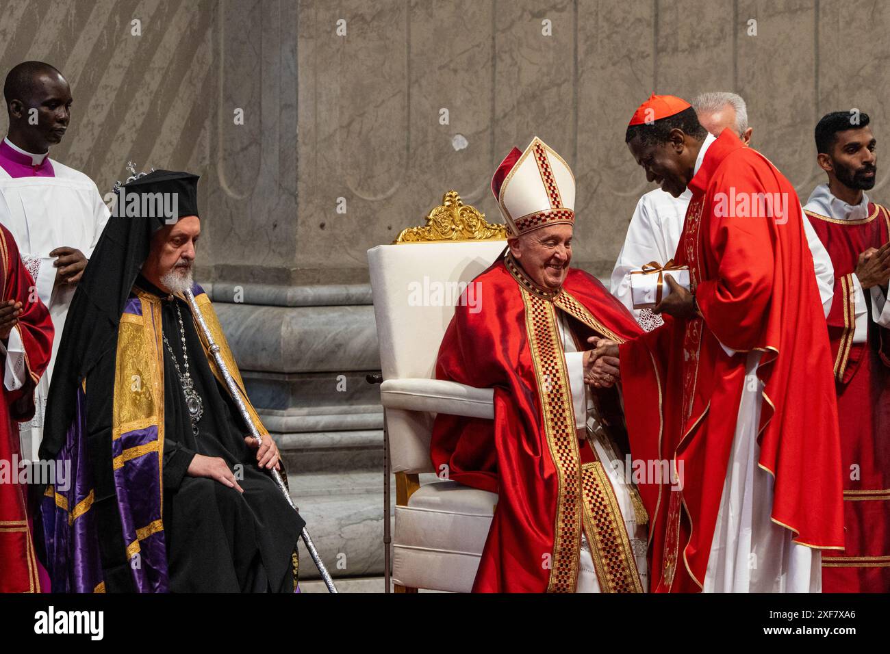 Vatican City, Vatican. 29th June, 2024. Pope Francis bestows the ...