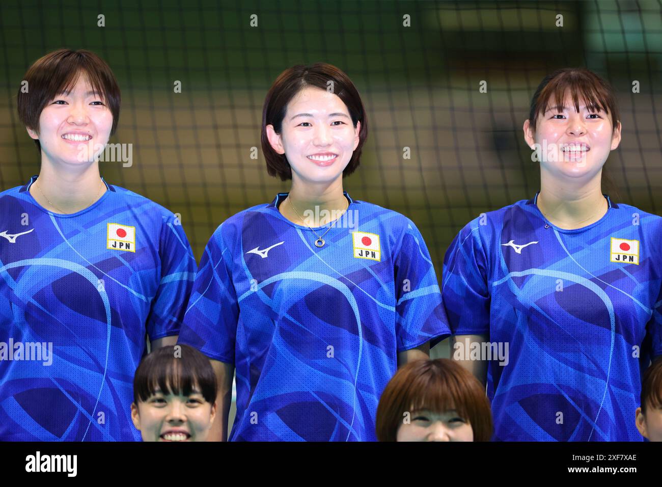 Tokyo, Japan. 1st July, 2024. (L-R) Ayaka Araki, Sarina Koga, Nichika Yamada (JPN) Volleyball ...