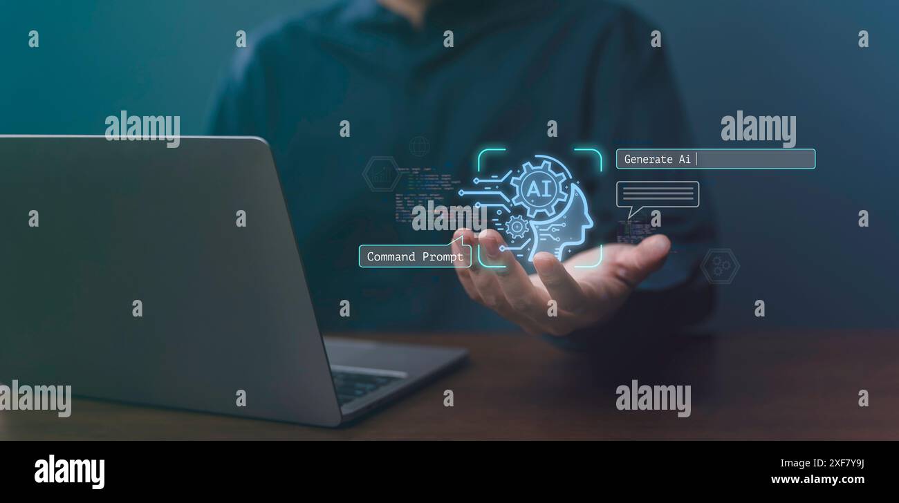 Chat Ai, Artificial Intelligence. using command prompt for generates ...