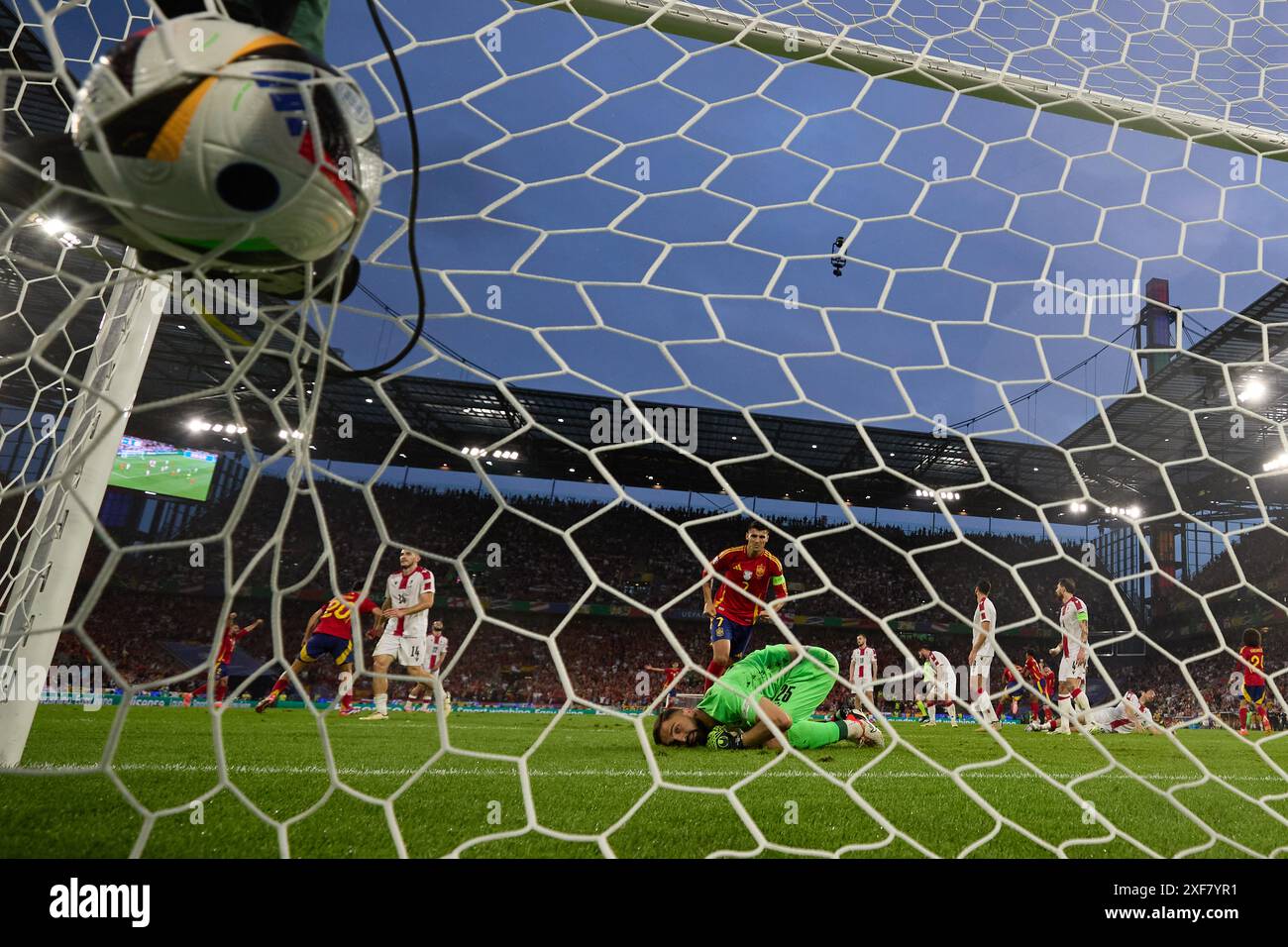 (240702) -- BEIJING, July 2, 2024 (Xinhua) -- Georgia's goalkeeper ...