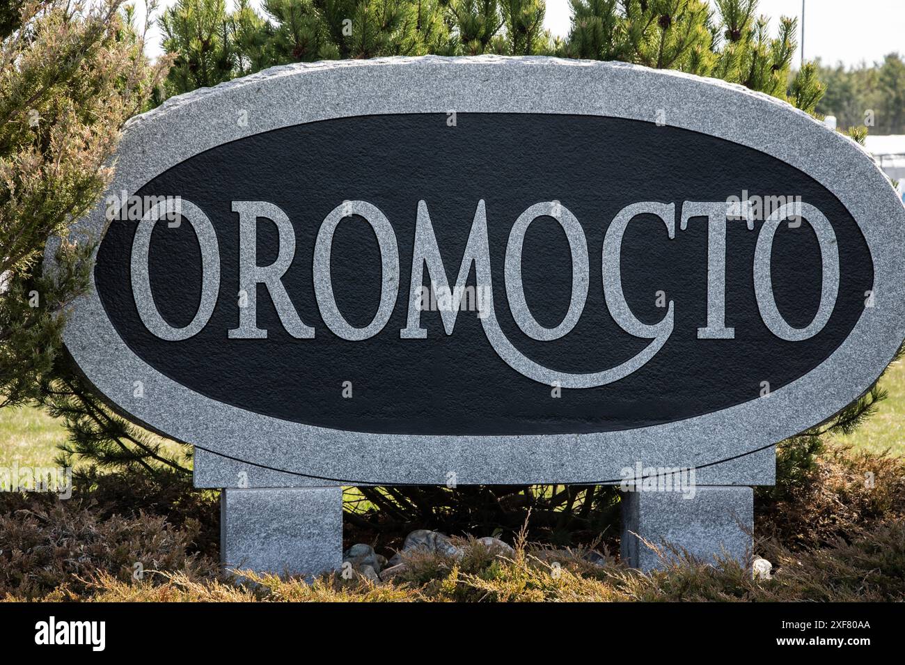 Welcome to Oromocto sign on Miramichi Road in New Brunswick, Canada ...